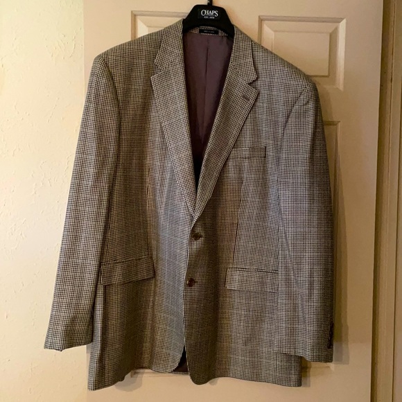 Chaps | Suits & Blazers | Chaps Houndstooth Silk Blazer 48l | Poshmark